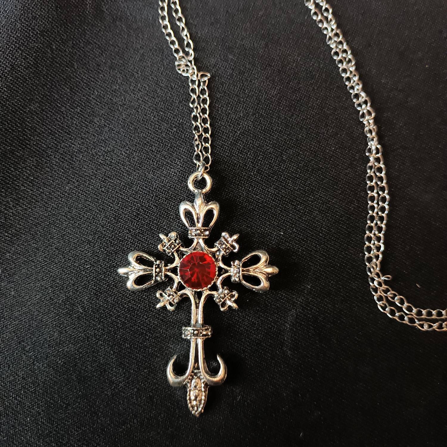 Lady Vamp Necklace: Vampire Pendant Gothic Cross Halloween - Etsy UK