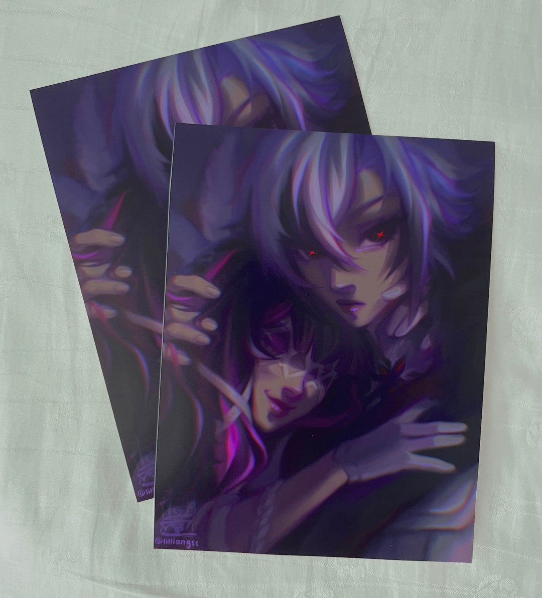 Genshin Impact Arlecchino X Columbina Arlebina Art Print - Etsy