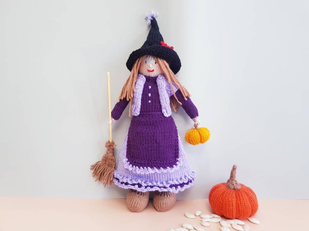 Hand Knitted Witch Halloween Witch Halloween Gift Ideas - Etsy