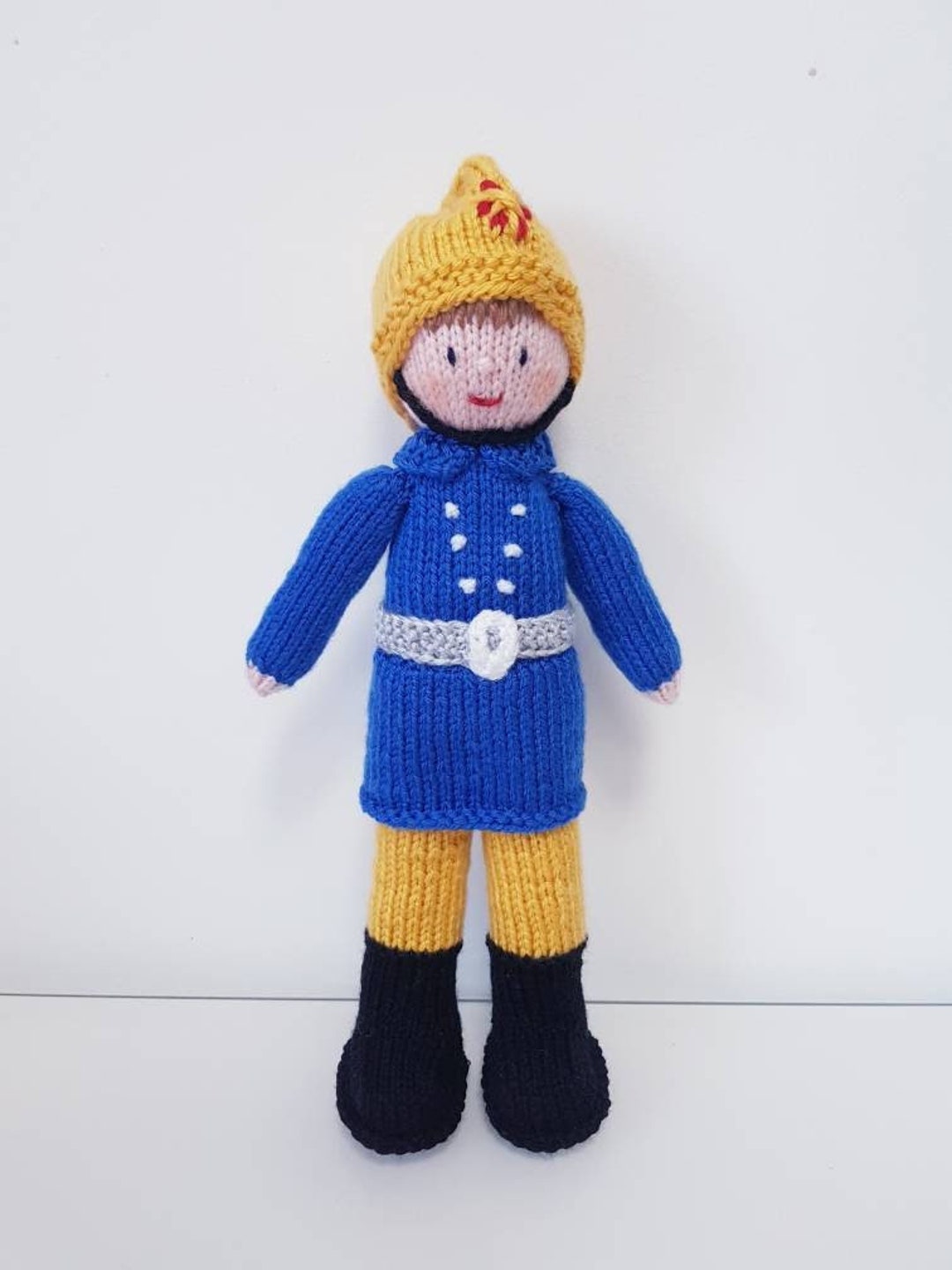 Hand Knitted Fireman Handmade Fireman Knitted Fireman Sam - Etsy UK