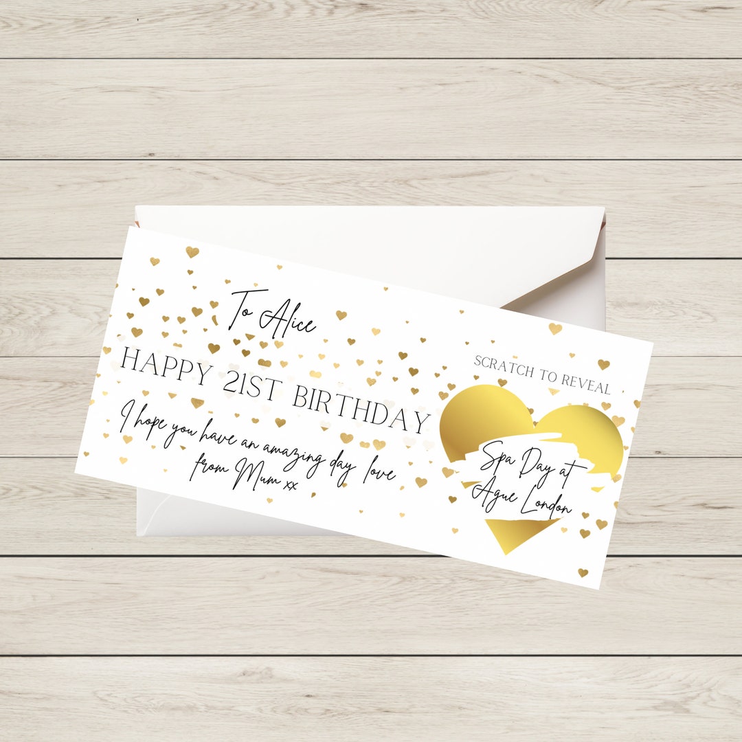 Personalised Scratch Reveal Birthday Card, Scratch Reveal Trip ...
