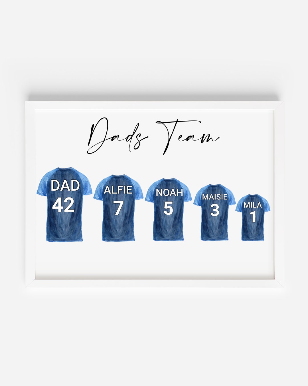 Personalised Football Family Print, Dad's Football Team Print, Dad ...