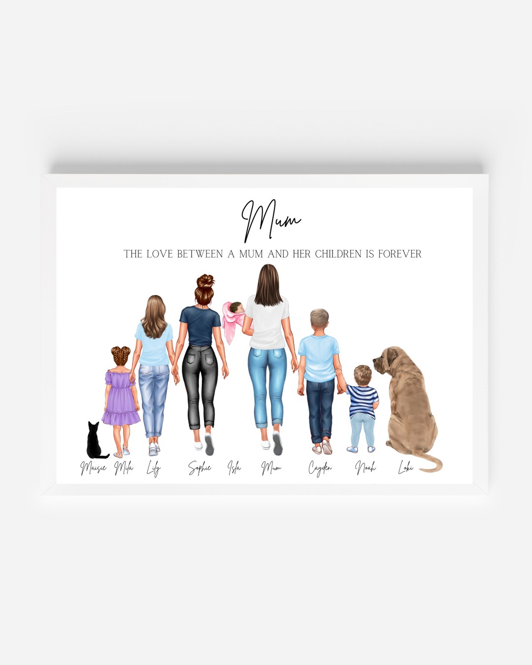 Personalised Mum Print, Mum and Children Print, Mothers Day Gift ...