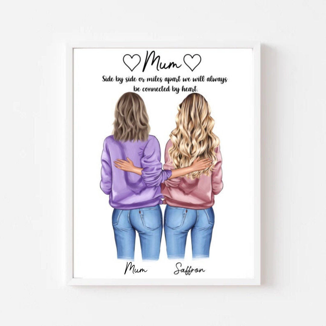 Personalised Mum Print, Mum and Daughter Print, Mothers Day Gift ...