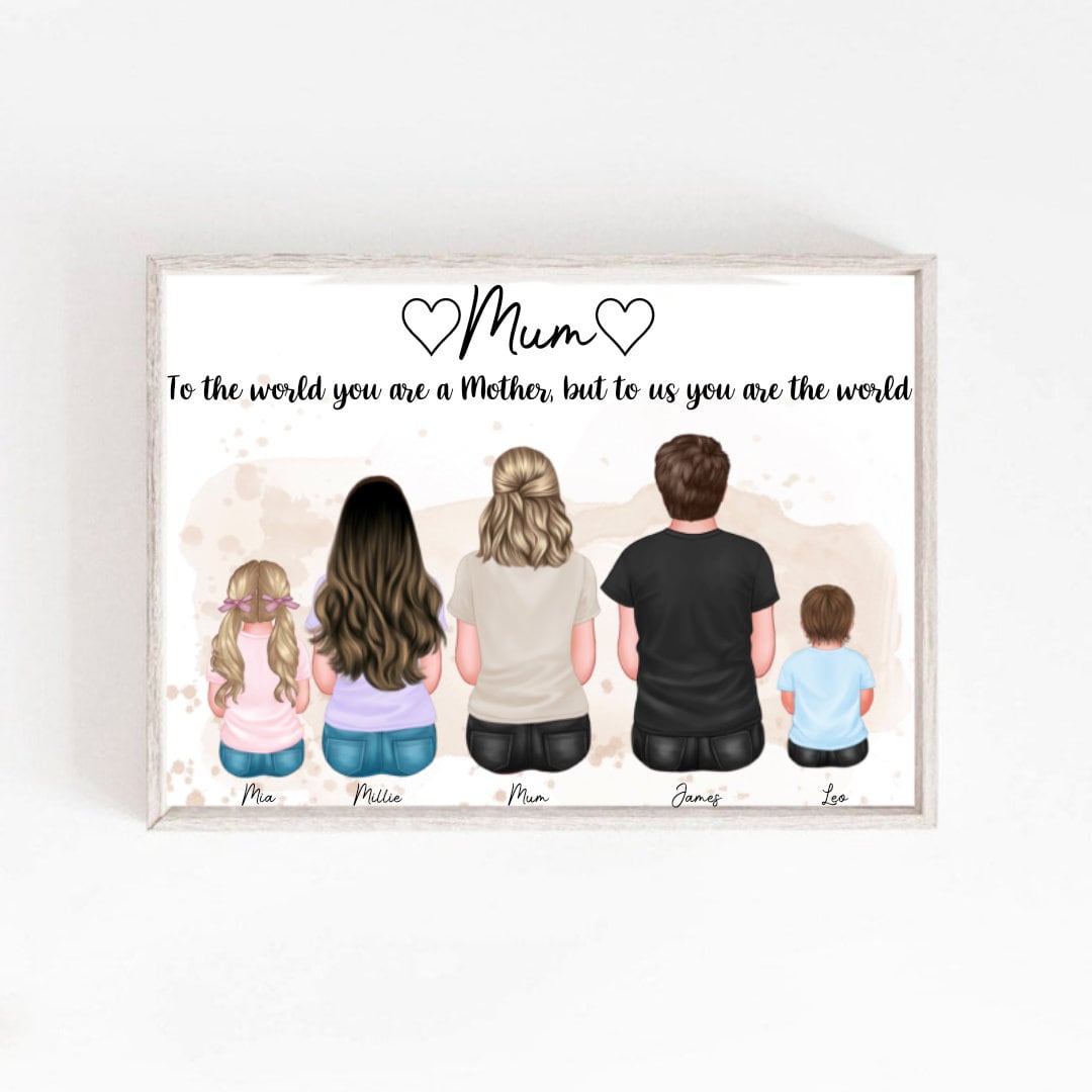Personalised Mum Print, Mum and Children Print, Mothers Day Gift ...