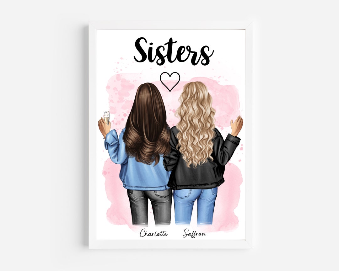 Personalised Sisters Print, Birthday Gift for Sister, Christmas Gift ...