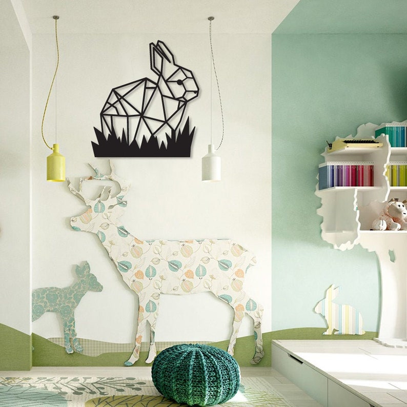 Rabbit Metal Wall Sign Metal Wall Decor Metal Wall Art | Etsy