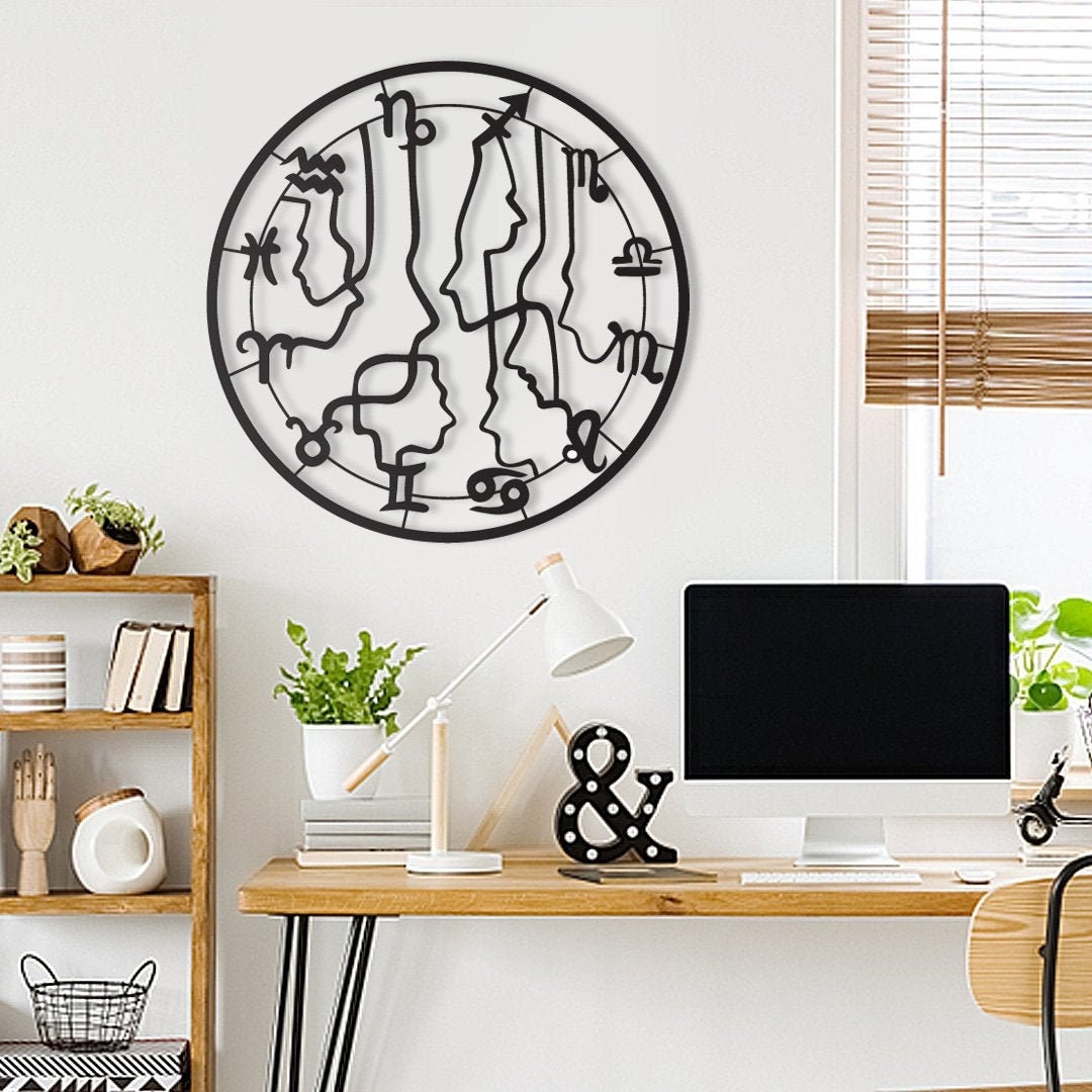 Zodiac Signs Metal Wall Art Metal Wall Sign Metal Wall - Etsy