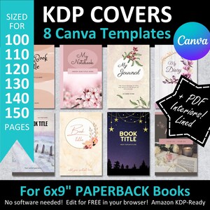 Canva 6x9" KDP PAPERBACK Book Cover Templates Editable Bundle Set #1 ...