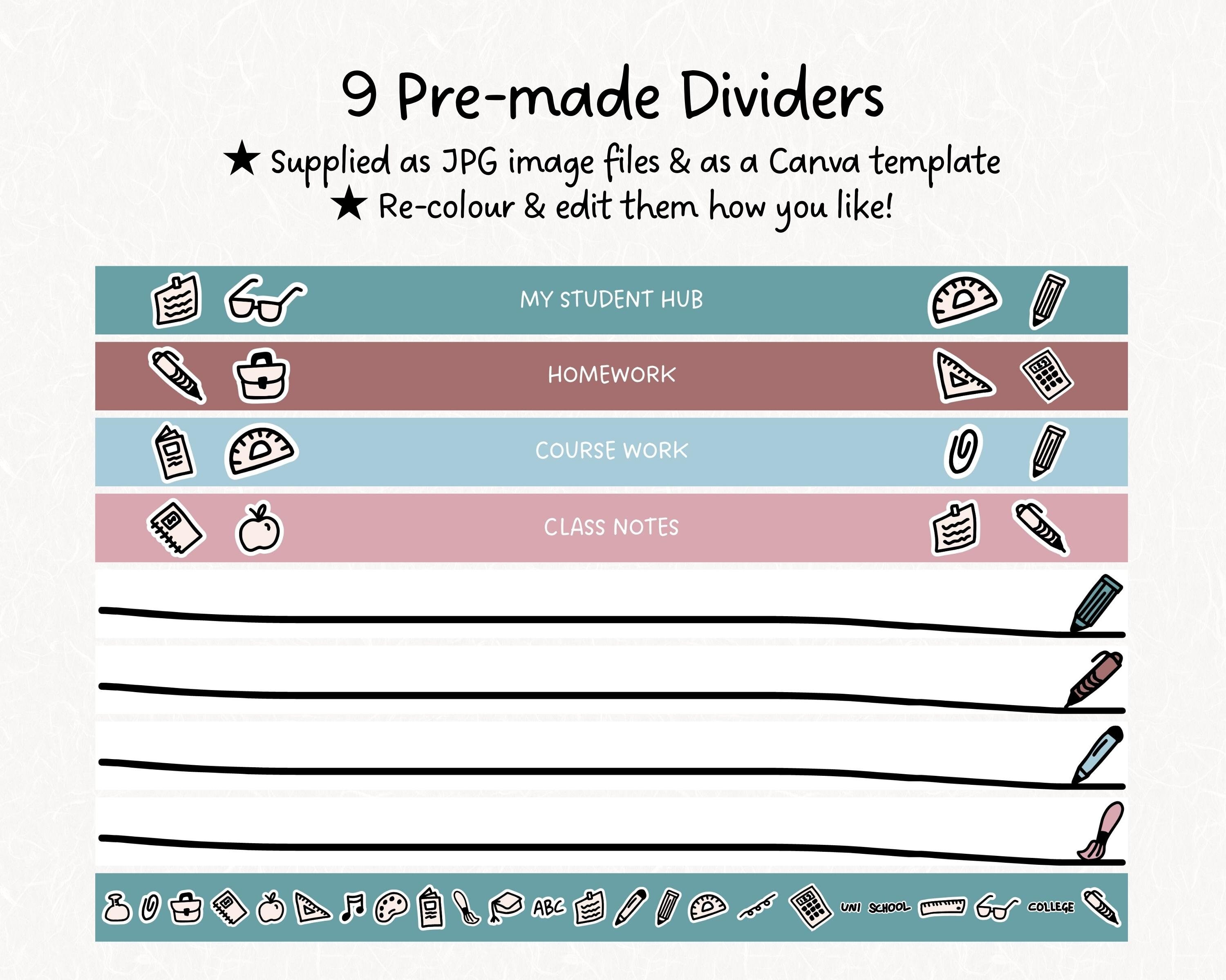 NOTION Student Image Bundle Aesthetic Covers Dividers Icons Doodle ...