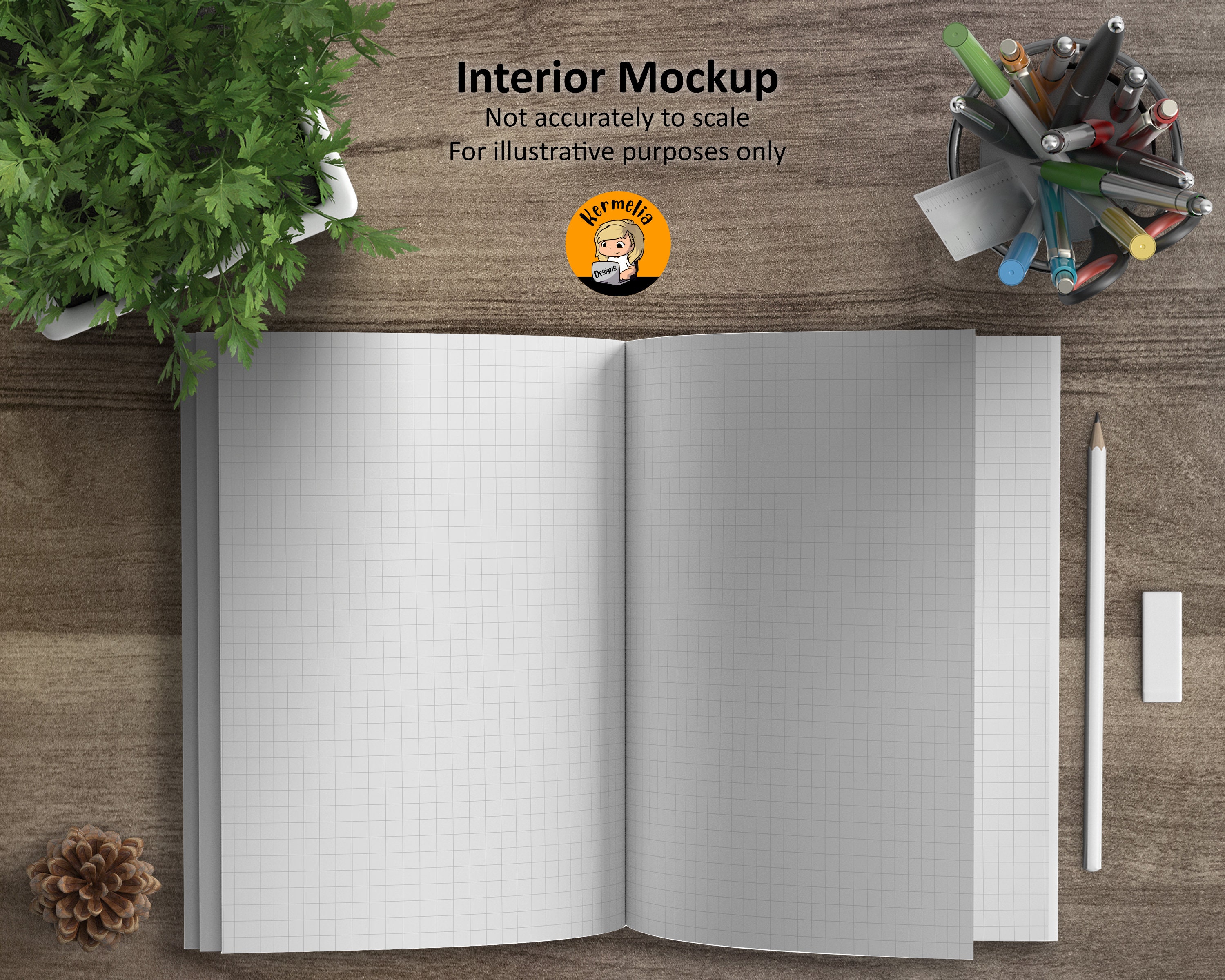 CANVA 7.5x9.25 GRAPH 4x4 Grid Lined Interior Editable - Etsy