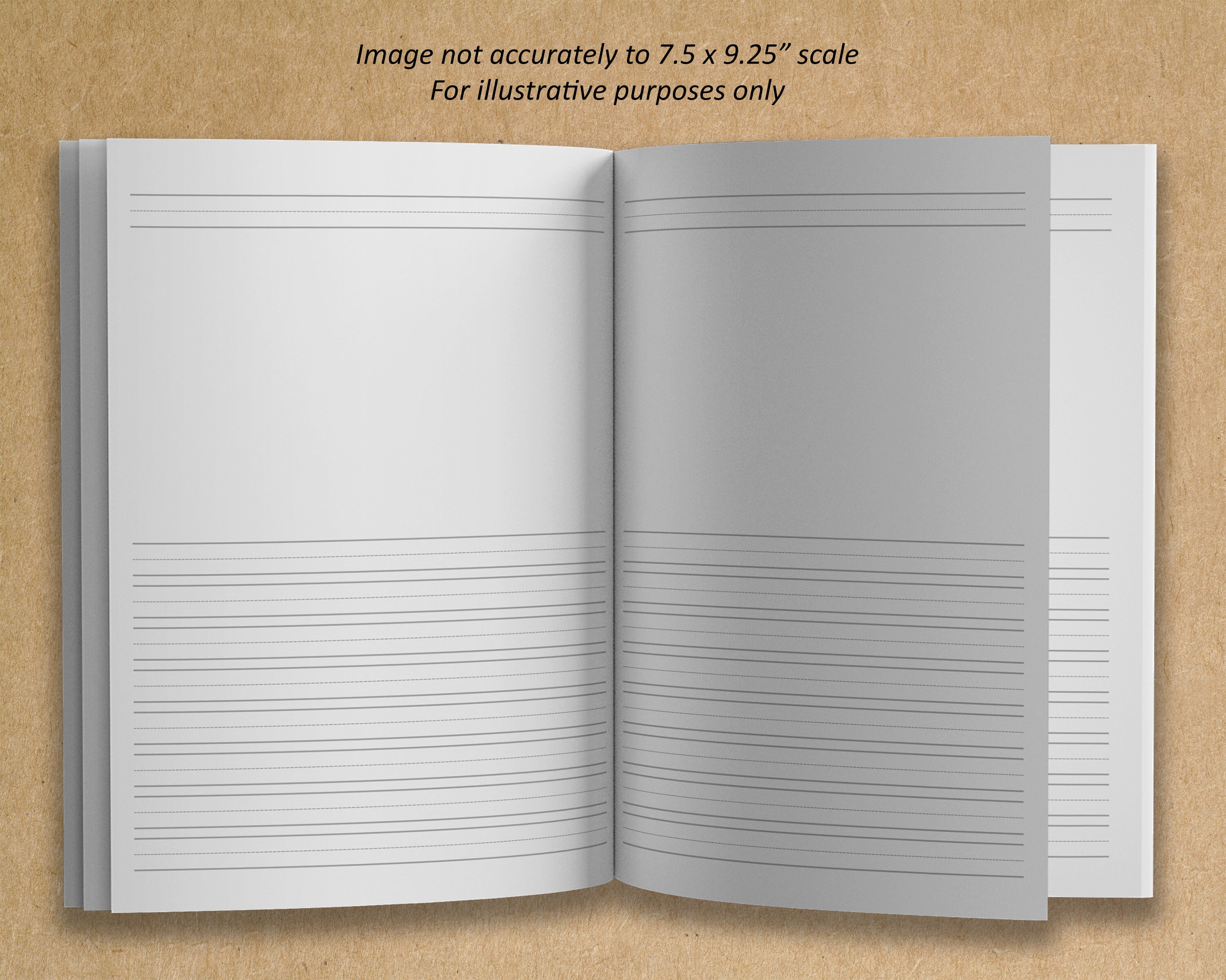 CANVA 7.5x9.25" PRIMARY Story Paper Interior Editable Template Notebook ...