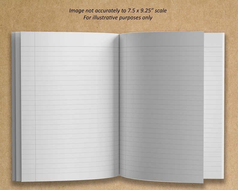 CANVA 7.5x9.25 COLLEGE Ruled Interior Editable Template Blank Notebook ...