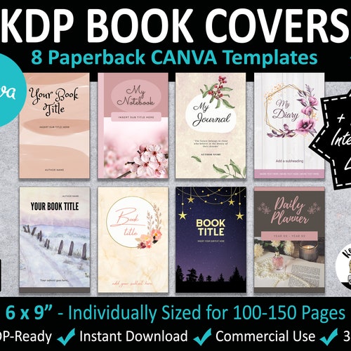 12 Canva Notebook Journal Covers Editable Templates for Book - Etsy