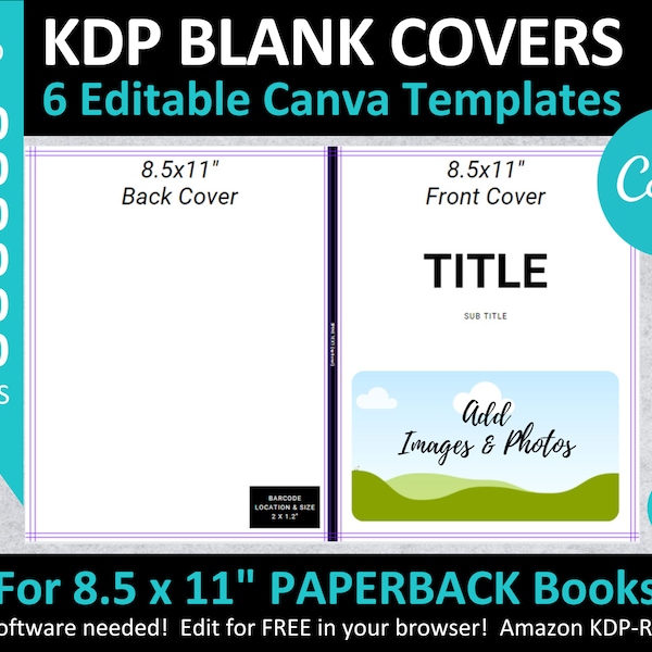 Canva Book Cover Templates - Etsy