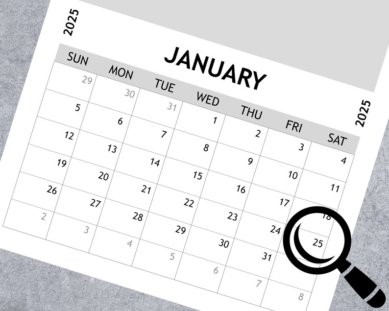 Tabloid 11x17" 2025 CALENDAR PSD Template | Sunday Start | Editable ...