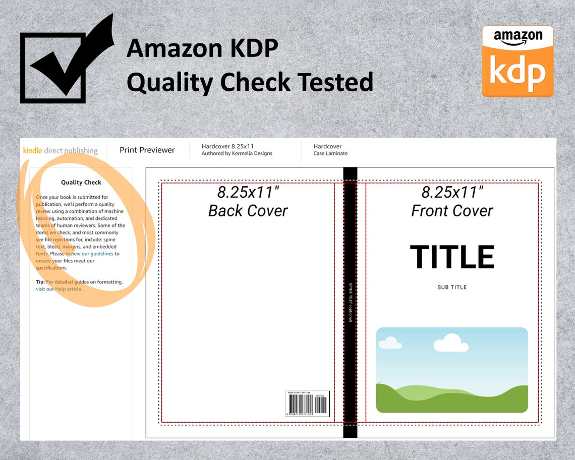 Canva 8.25x11 KDP HARDCOVER TEMPLATE Editable Bundle Set Sized for 160 ...