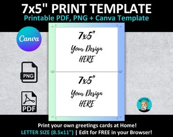 5x7 Portrait CARD Printing CANVA Template Printable Invitation ...