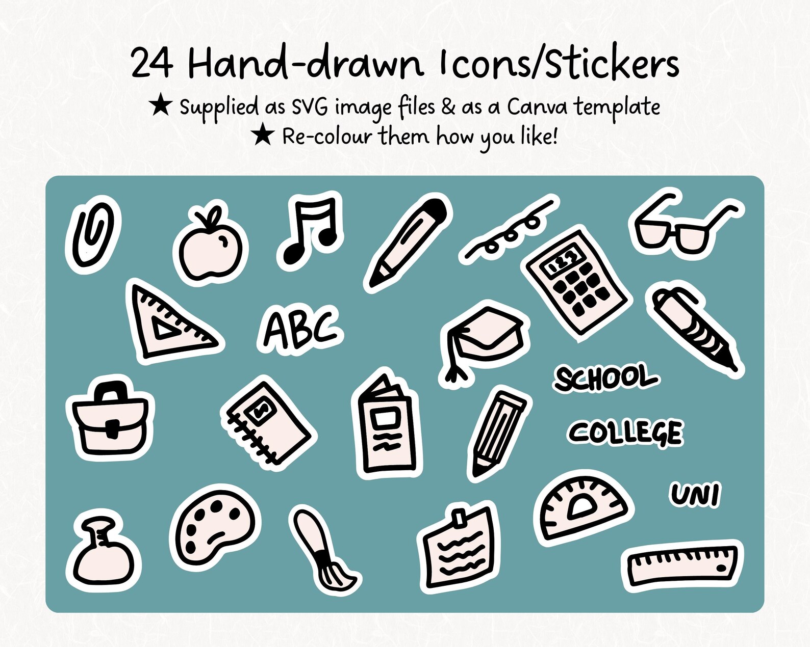 NOTION Student Image Bundle Aesthetic Covers Dividers Icons Doodle ...