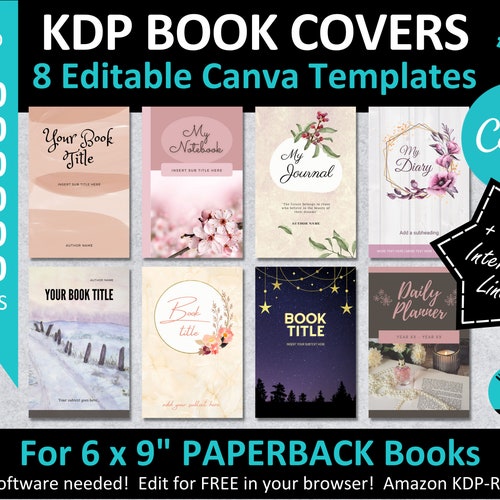 6 X 9 Book Cover for Amazon KDP Self Publishing - Etsy