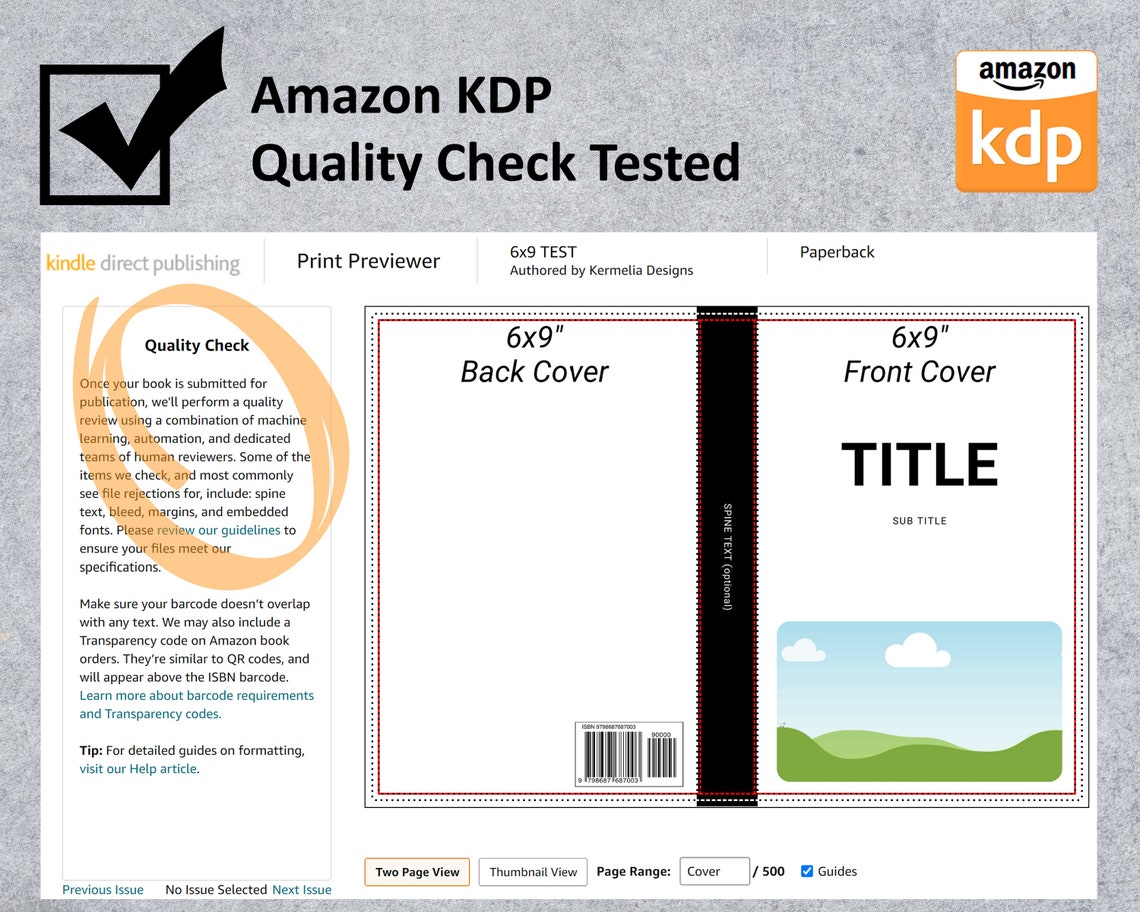 Canva 6x9" KDP PAPERBACK COVER Templates Editable Bundle Set | Sized ...