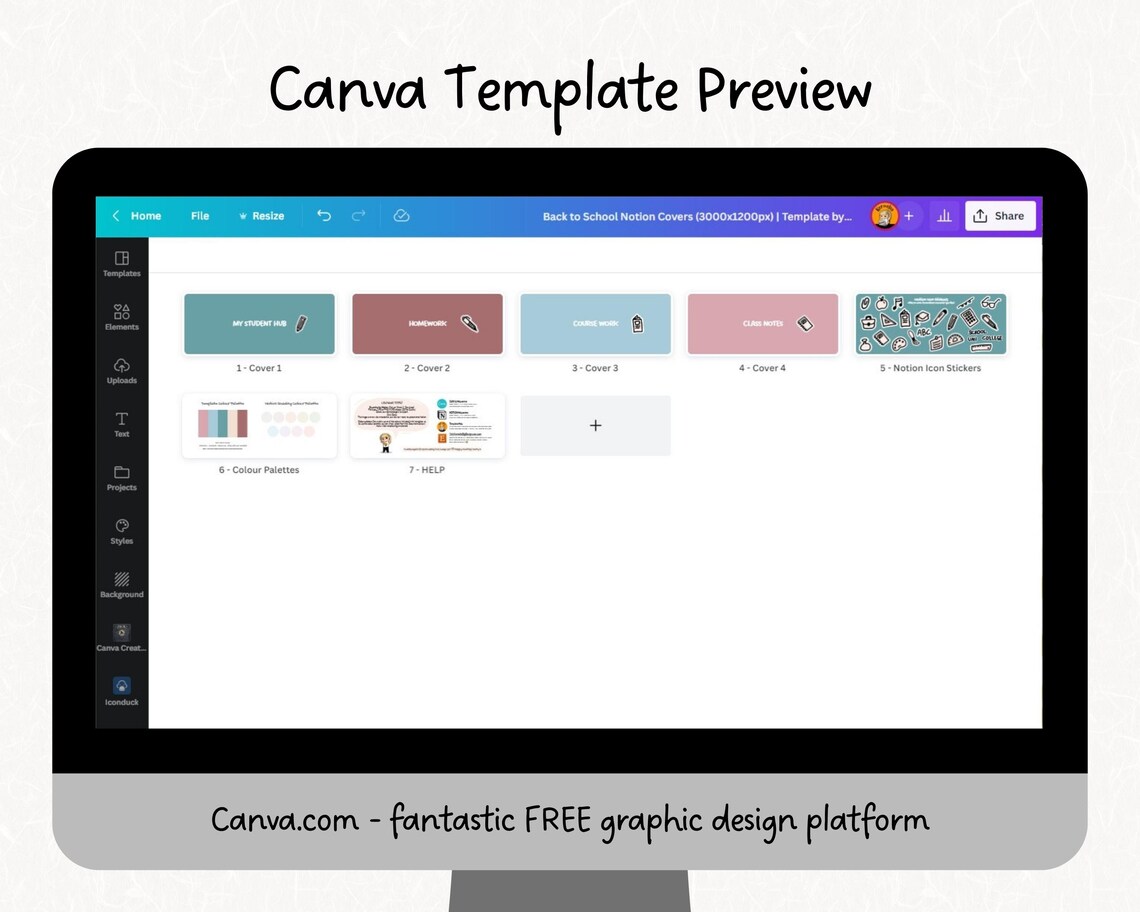 NOTION Student Image Bundle Aesthetic Covers Dividers Icons Doodle ...