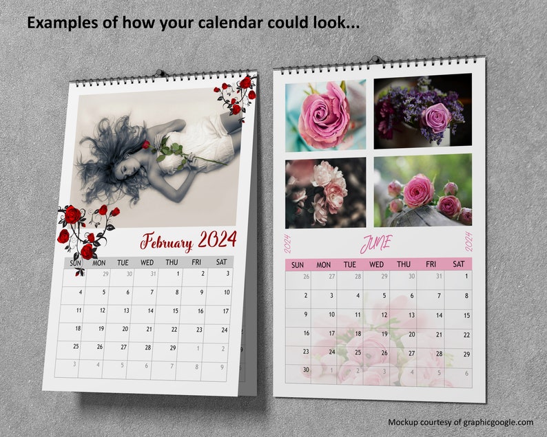 A4 8.3x11.7 2024 CALENDAR PSD Template Sunday Start Editable Layers ...
