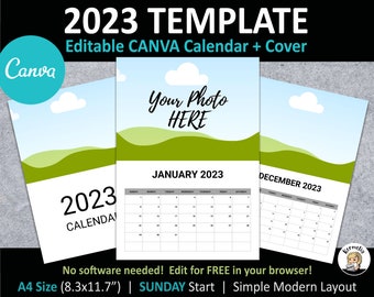 2023 Canva Calendar Template - Etsy