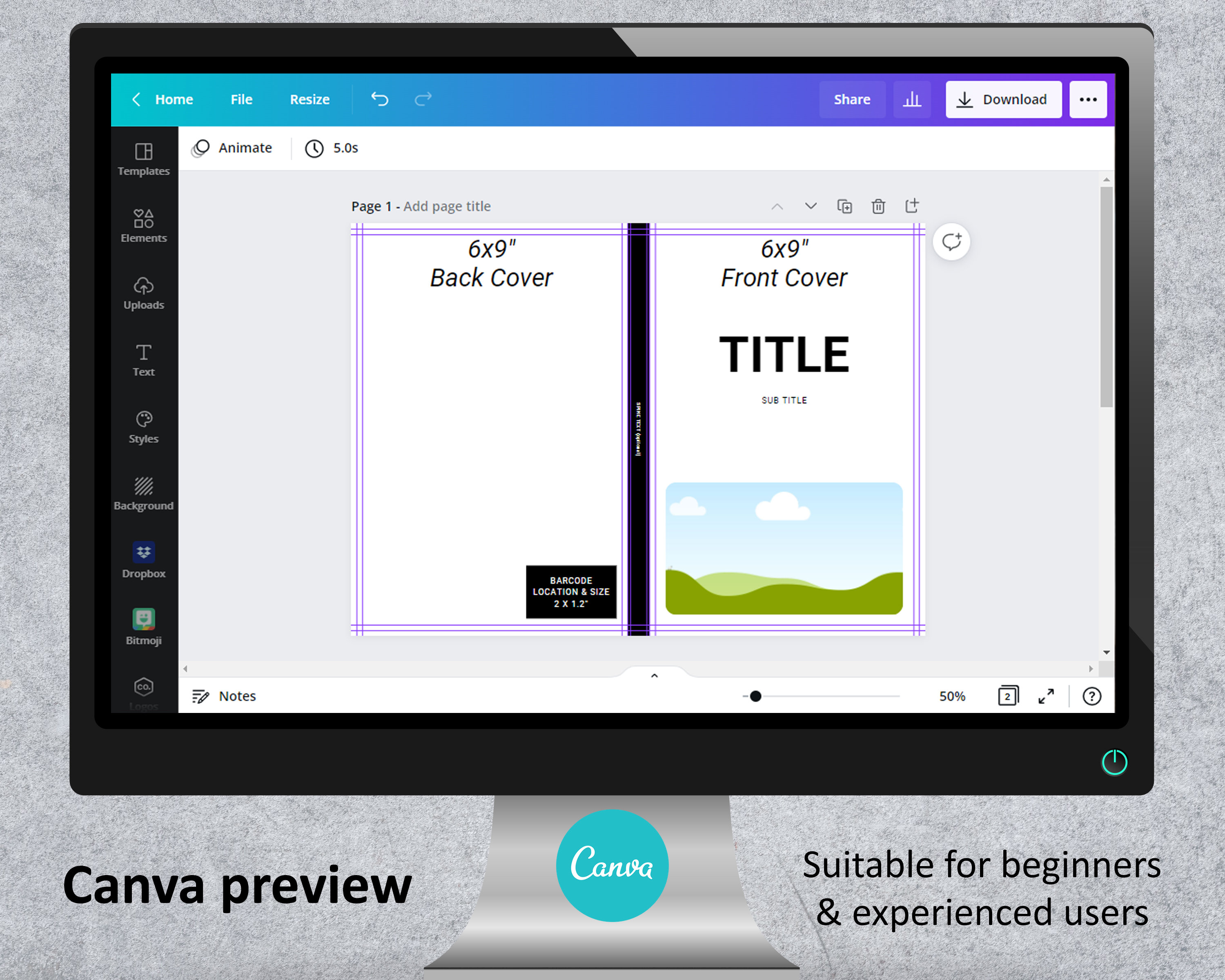 Canva 6x9 KDP PAPERBACK COVER Templates Editable Bundle Set Sized for ...