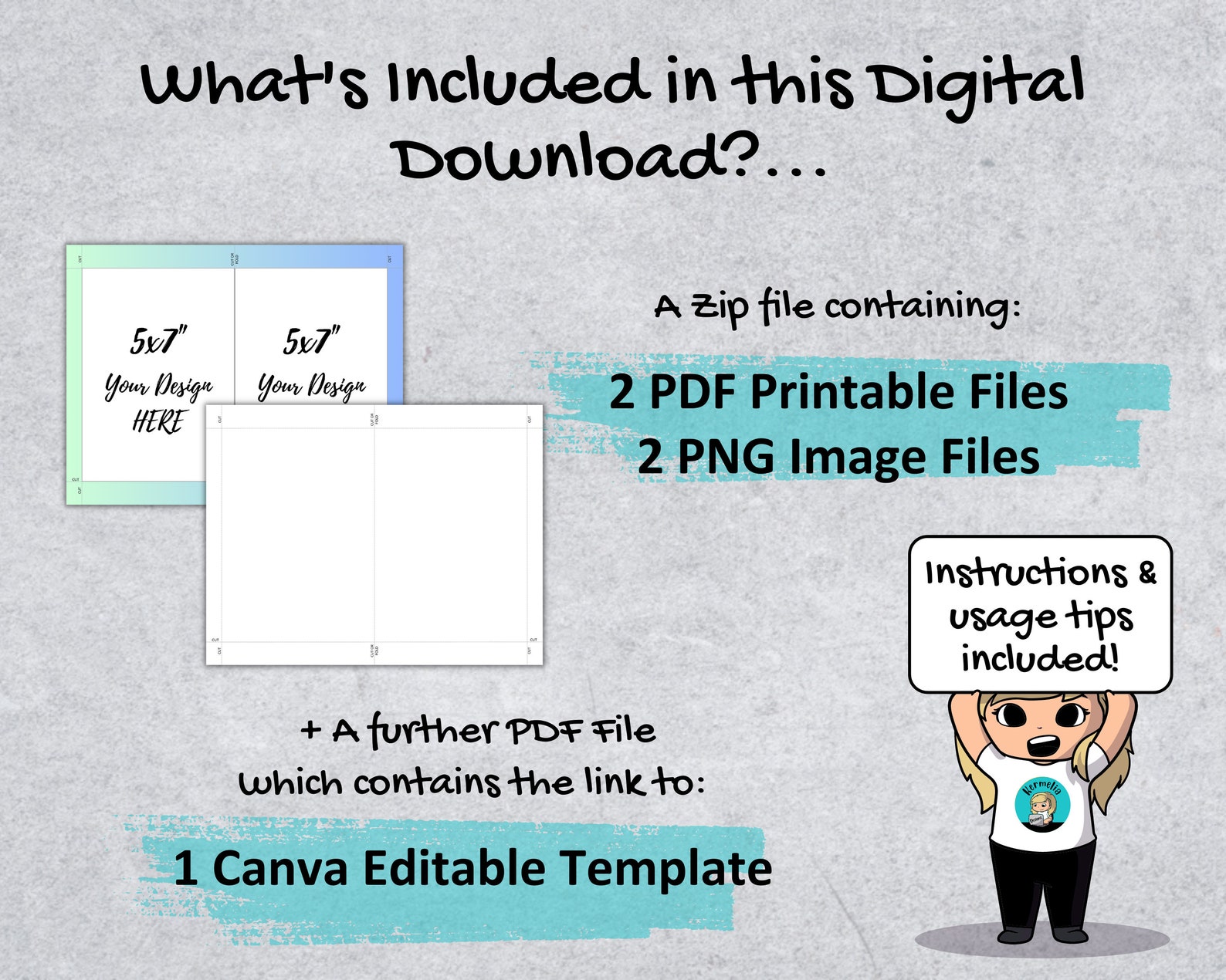 5x7" Portrait CARD Printing CANVA Template Printable | Invitation ...