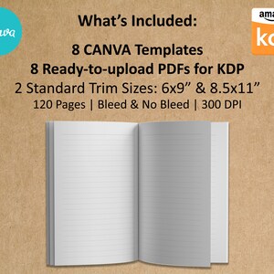 CANVA KDP Basics Bundle | 6x9" & 8.5x11" | 8 Interior Editable ...