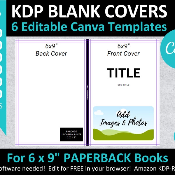 Canva Book Cover Templates - Etsy