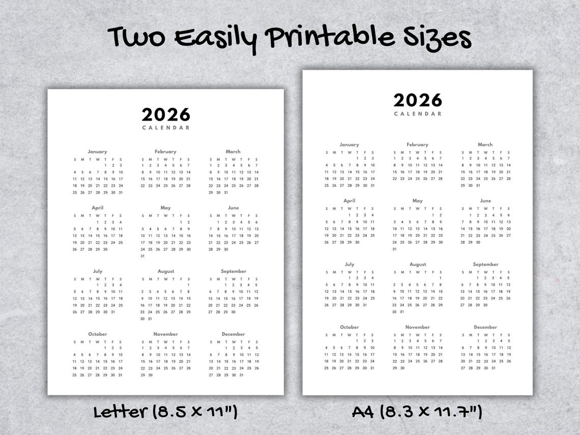 2025 2026 2027 Year to View Calendar | Printable PDF | CANVA Template ...