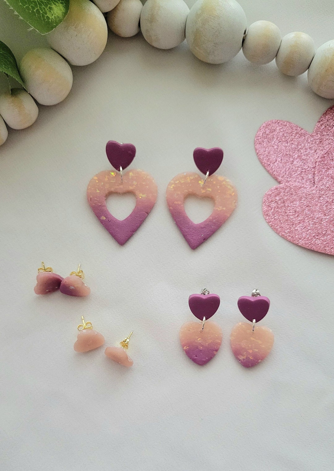 Lavender Mosaic Delight: Handmade Polymer Clay Earring - Etsy