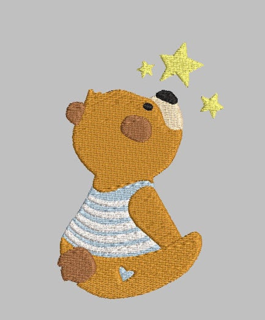 Starry Night Teddy - Embroidery Design - Etsy