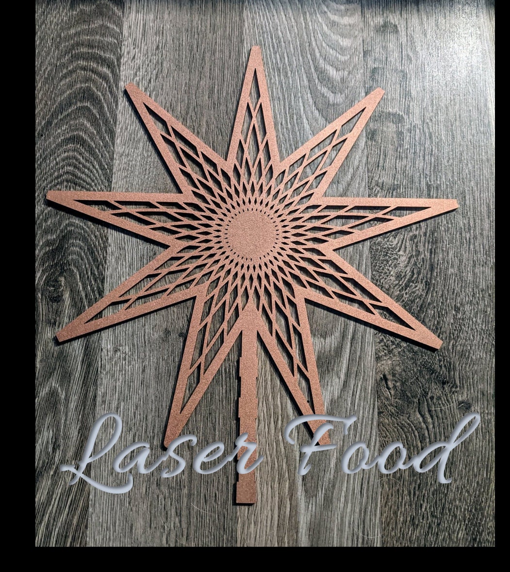 Customisable Christmas Star Tree Topper File - Laser Cut Files for Xmas ...