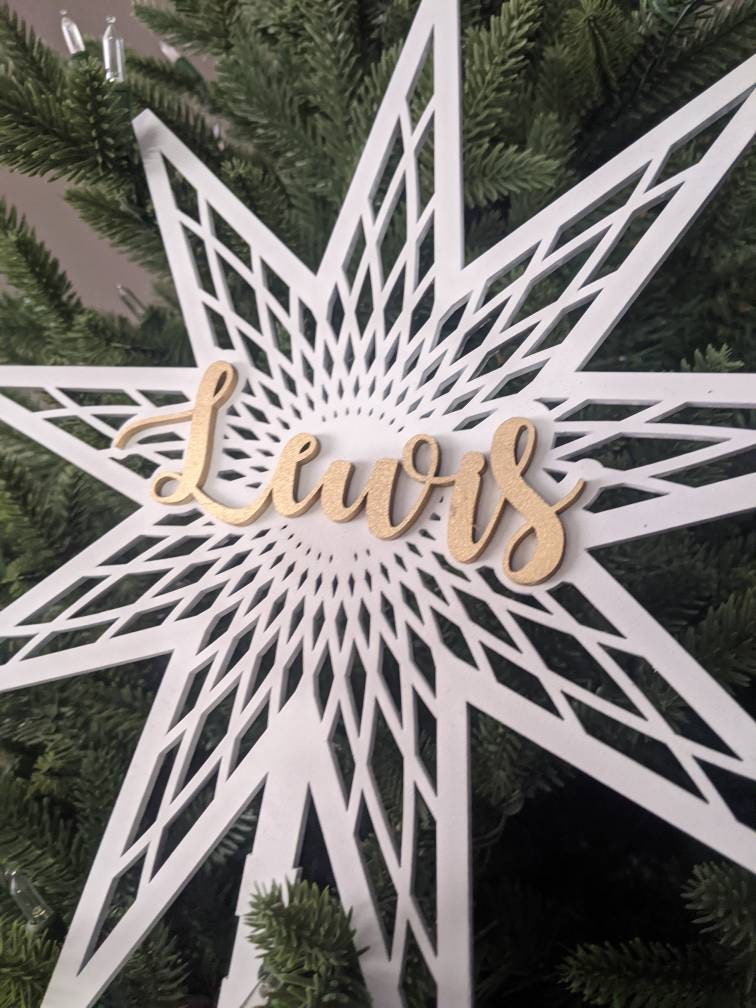 Customisable Christmas Star Tree Topper File - Laser Cut Files for Xmas ...