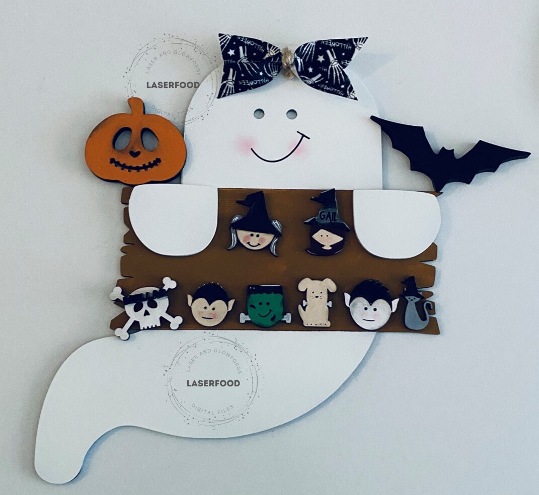 Halloween Ghost Door Plaque or Sign Paint Kit SVG File - Digital Files ...