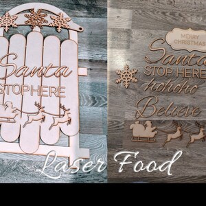 Christmas Sled Decoration Bonus Christmas Embellishments Laser Cut Sled ...