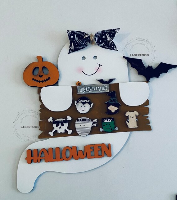 Halloween Ghost Door Plaque or Sign Paint Kit SVG File - Etsy