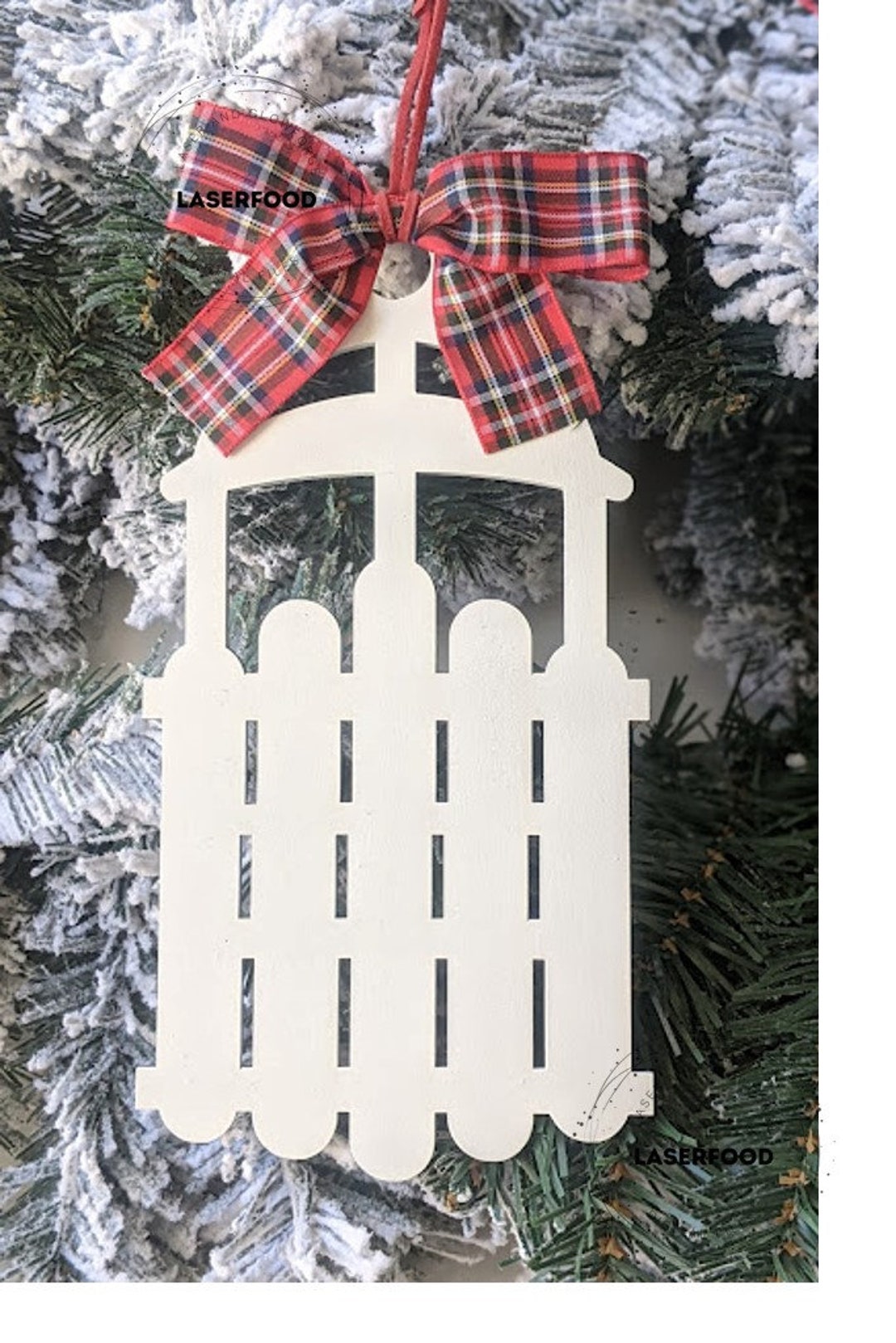 Christmas Sled Ornament File for Decoration - Laser Cut Sledge Template ...