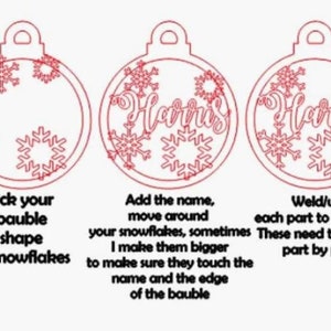 Christmas DIY Bauble File - Snowflake Parts Included so You Can Build ...