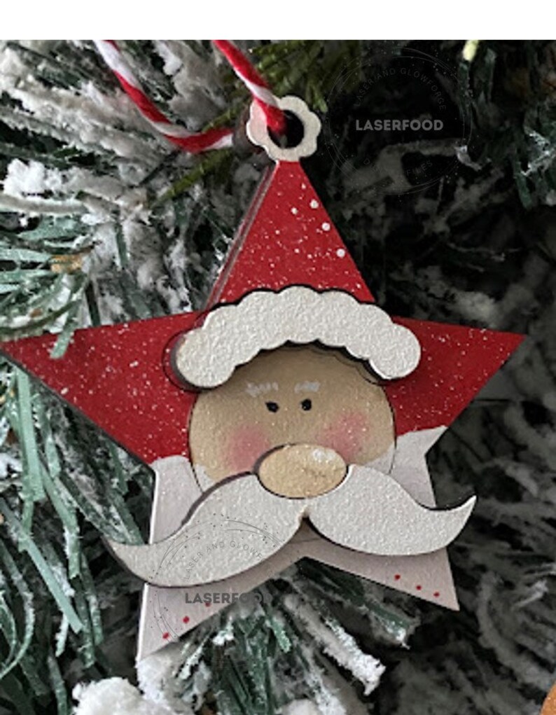 Christmas Santa Star Paint Kit SVG File Laser Cut Files - Etsy