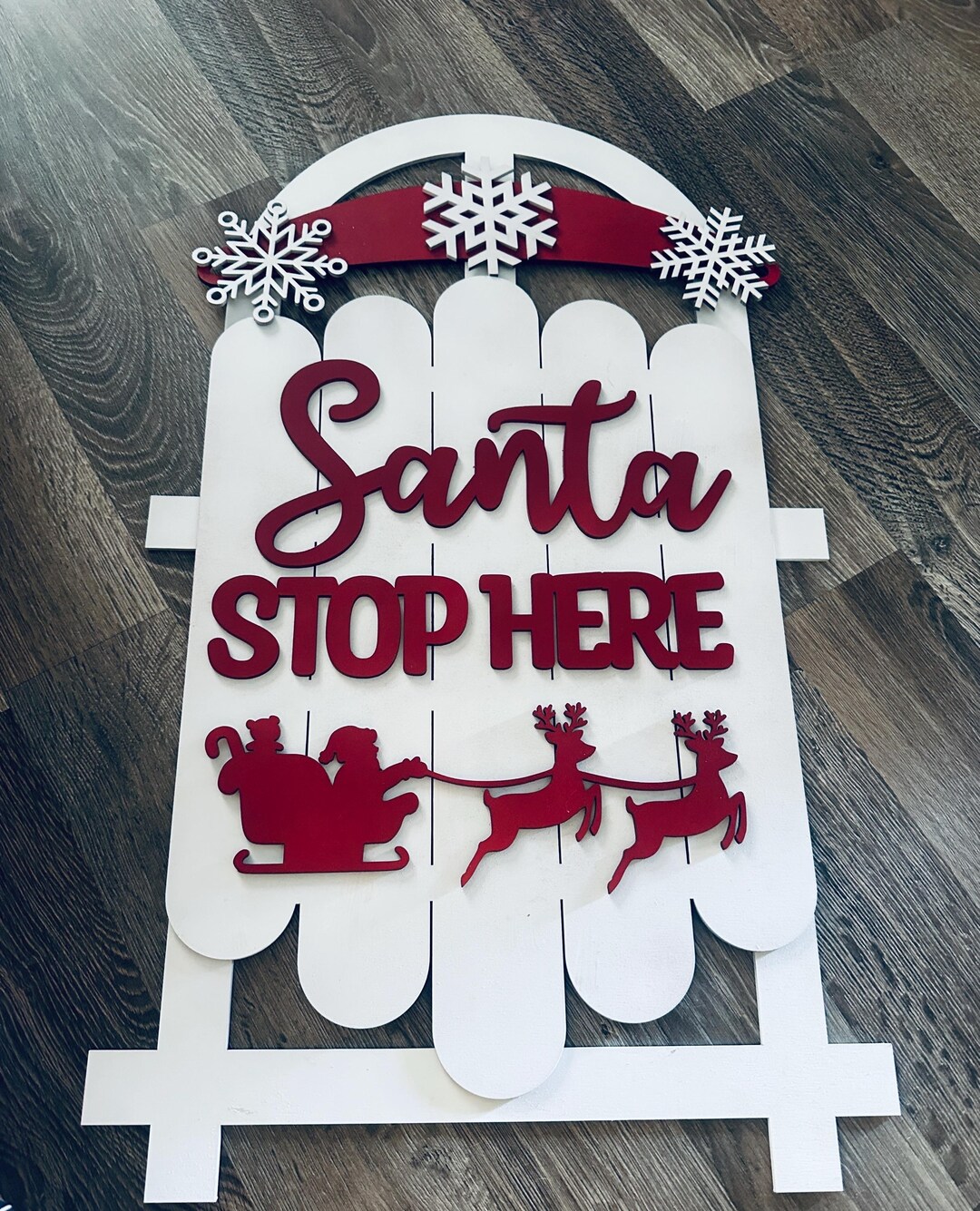 Christmas Sled Decoration + Bonus Christmas Embellishments - Laser Cut ...