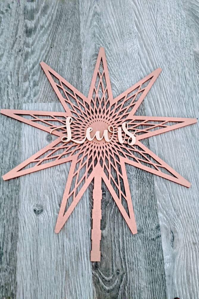 Customisable Christmas Star Tree Topper File - Laser Cut Files for Xmas ...