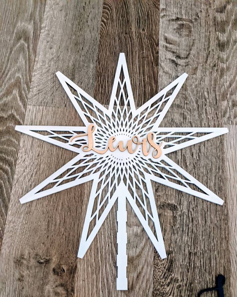 Customisable Christmas Star Tree Topper File - Laser Cut Files for Xmas ...
