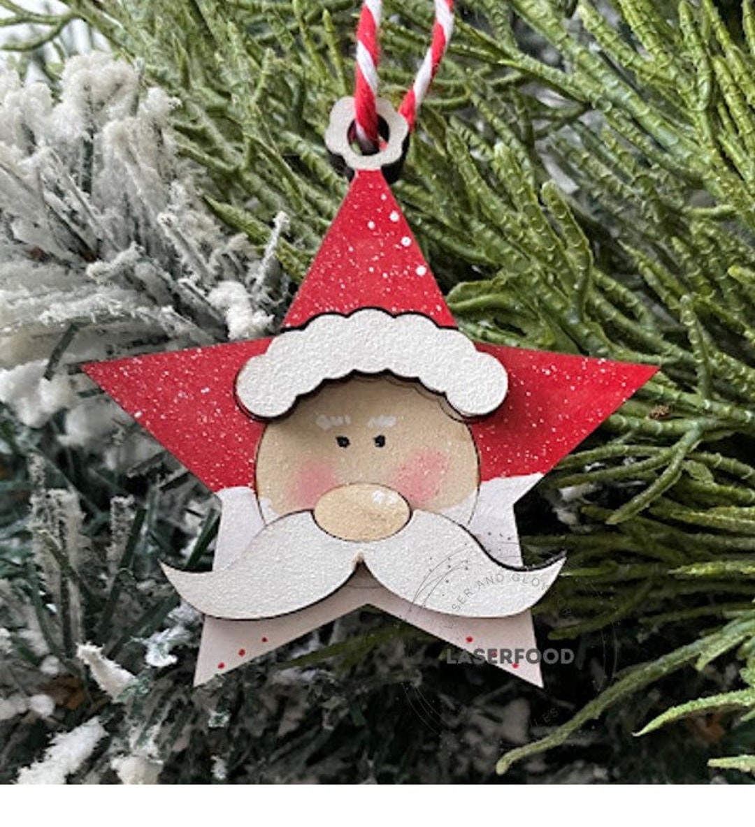 Christmas Santa Star Paint Kit SVG File - Laser Cut Files Digital Files ...
