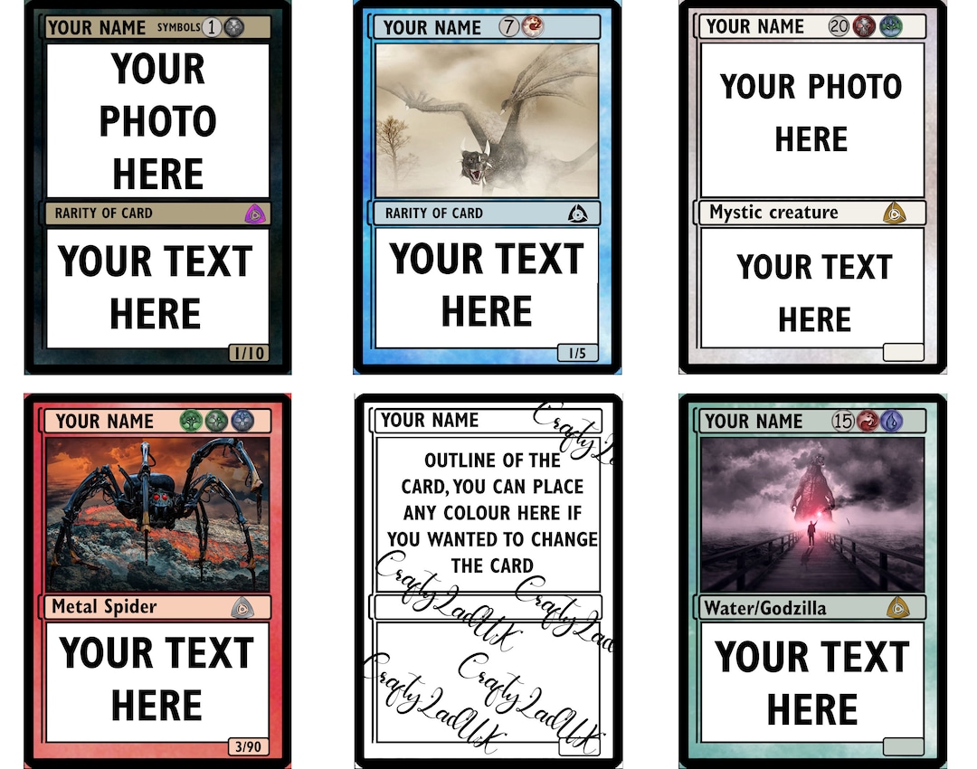 Personalised Magic of the Gathering Cards DIGITAL DOWNLOAD, MTG Card ...