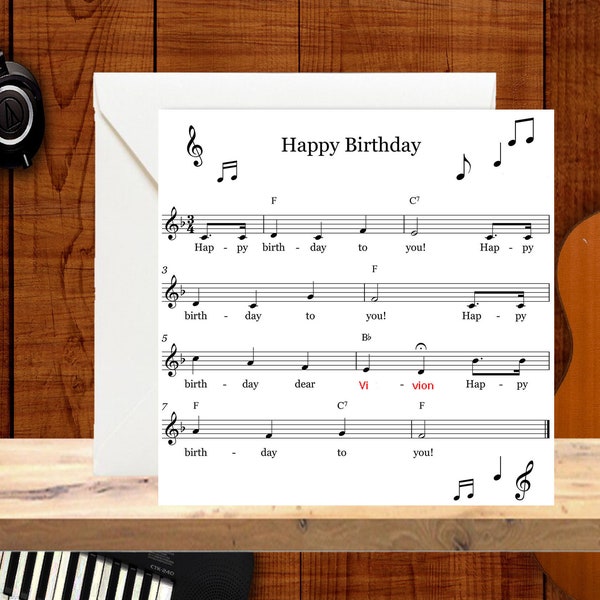 Personalised Musical Birthday Cards - Etsy UK