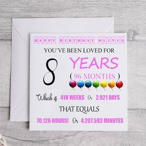 Personalised 7 Years Card - 7th Birthday Keepsake Card - for Him/her ...